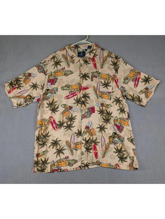 Caribbean Joe | Shirts | Caribbean Joe Mens Xxl Beige Hawaiian Shirt ...